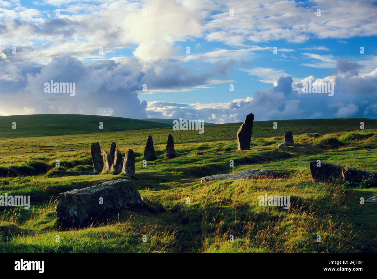Scorhill stone circle Dartmoor Devon England UK Stock Photo - Alamy