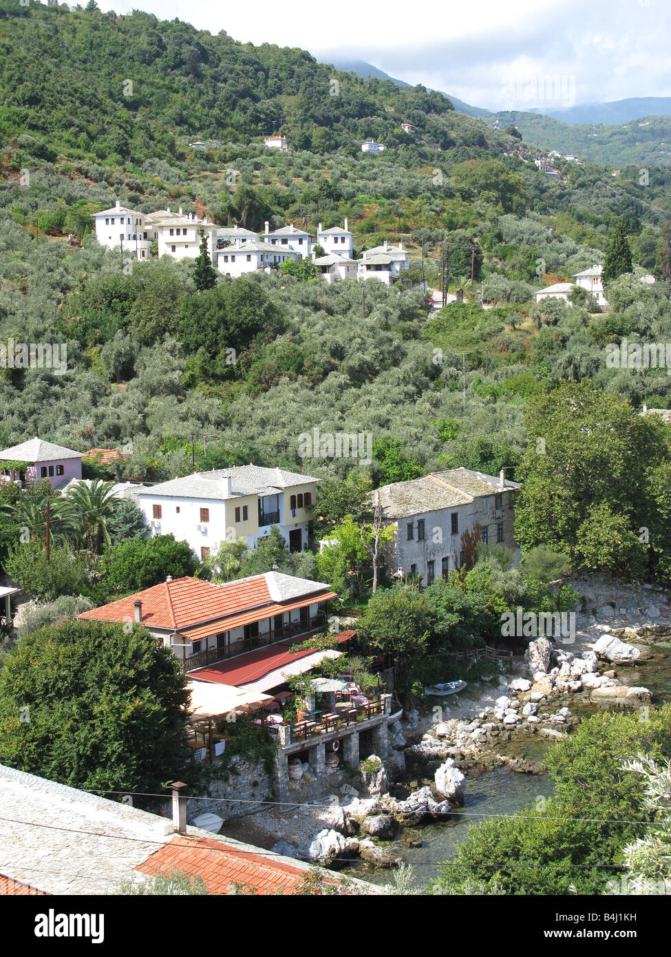 GREECE. The Pelion Peninsula. The village and harbour of Damouchari ...