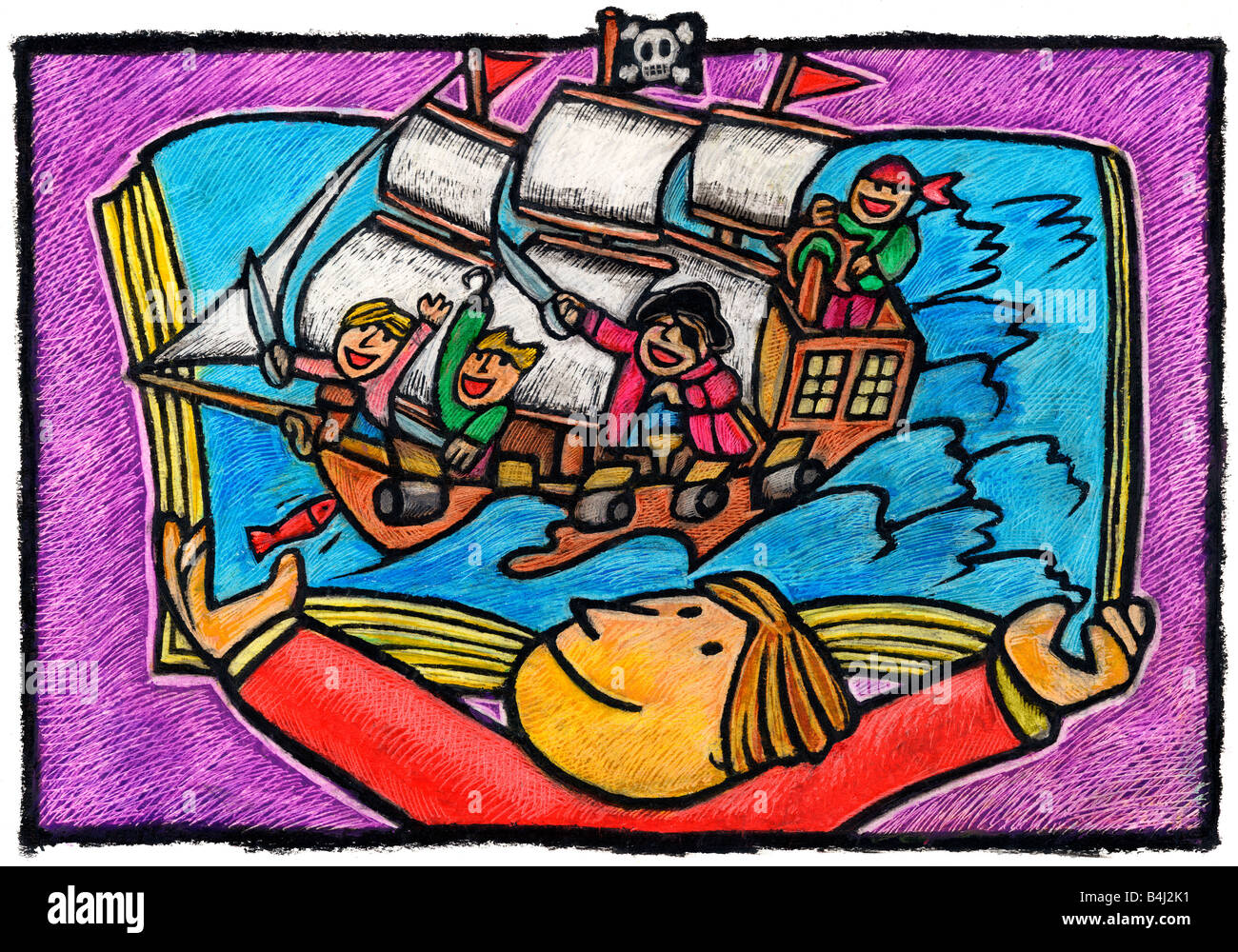 Pirate book illustration hi-res stock photography and images - Alamy