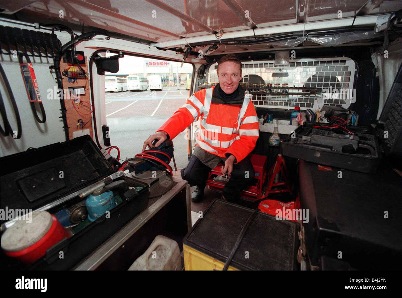 A day in the life of RAC patrolman Jim Rankin Jan 1999 Stock Photo - Alamy