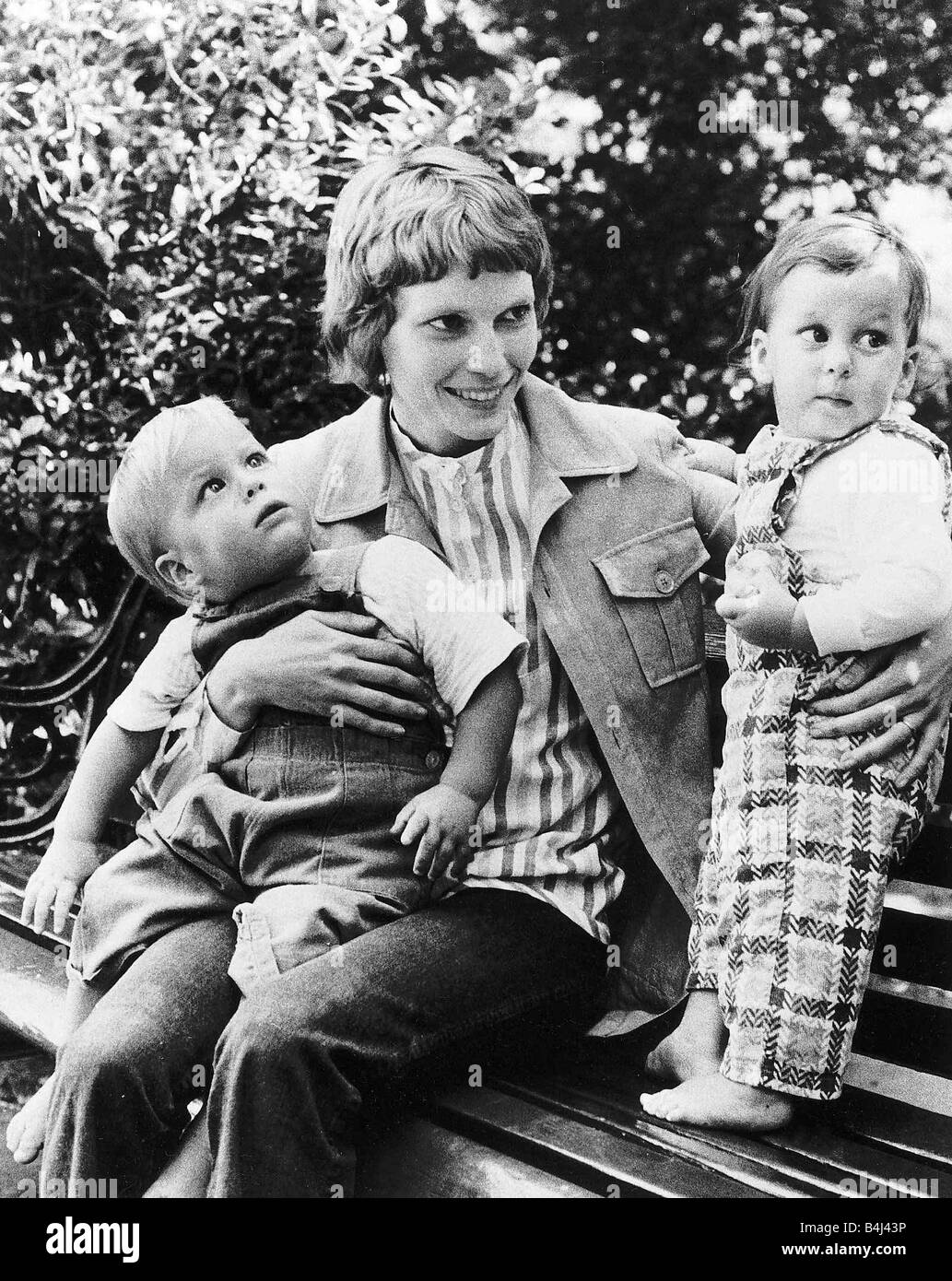 Mia Farrow Actress with her two sons Sascha Villiers and Matthew ...
