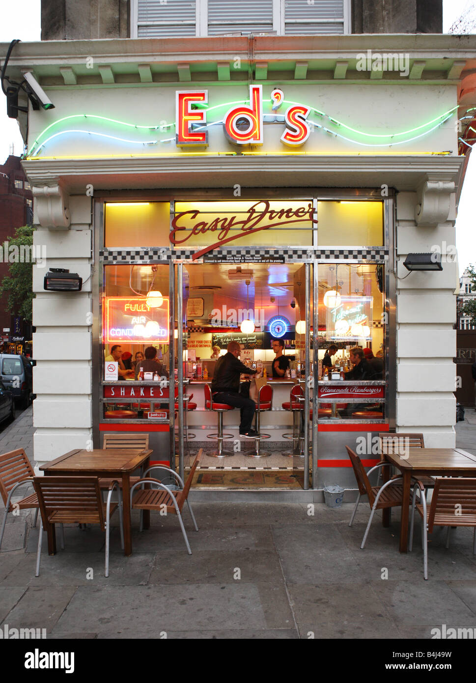 Ed's Diner, Front Entrance and Neon Sign Stock Photo - Alamy