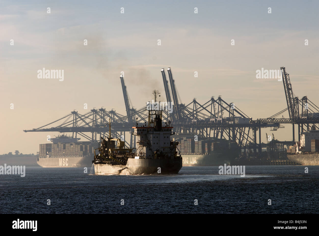 Dredging of the deep-water channel, Port of Felixstowe, Suffolk, UK ...
