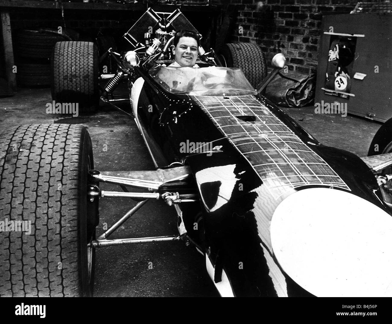 Jock Russell Scottish Racing Driver at wheel of Formula One car Stock ...