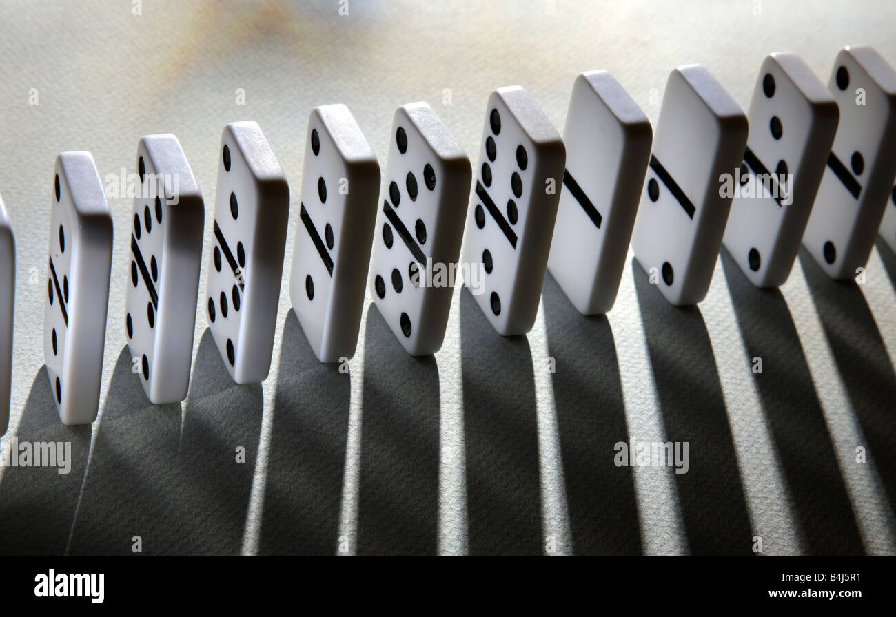 A line of dominoes Stock Photo - Alamy