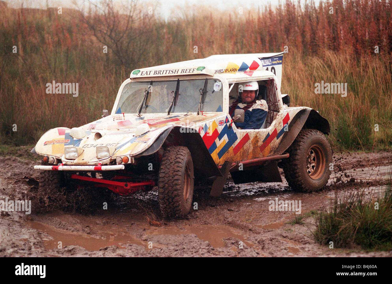 TONY MASON AT KNOCKHILL RACING CIRCUIT November 1998 Driving car in mud ...