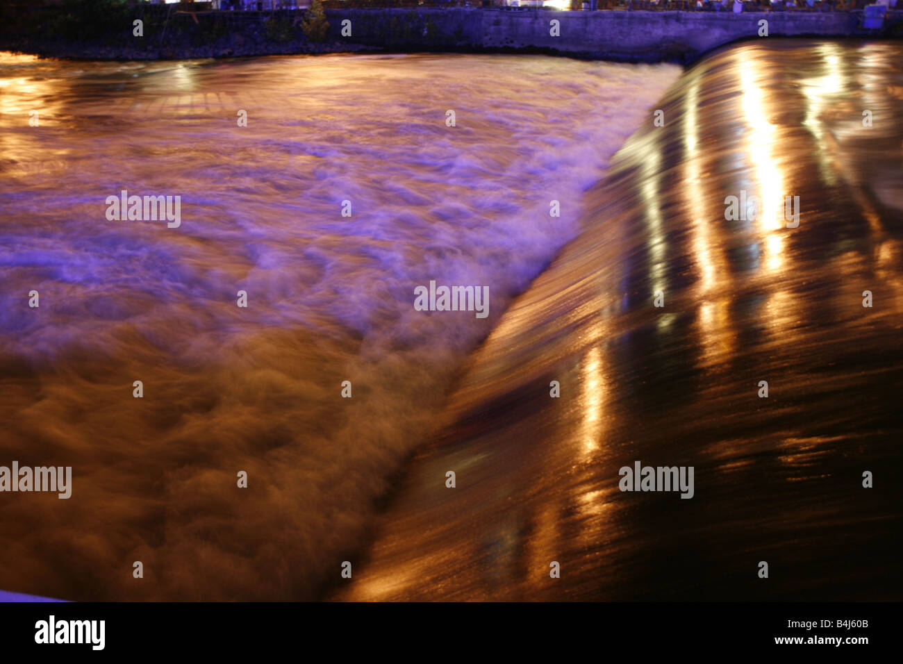 dark colourful fast river waterfall at night Stock Photo - Alamy