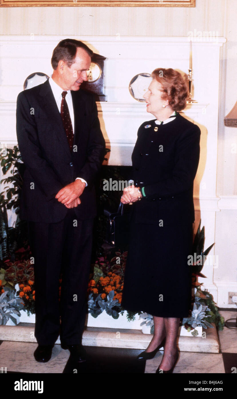 Margaret thatcher and george bush hi-res stock photography and images ...