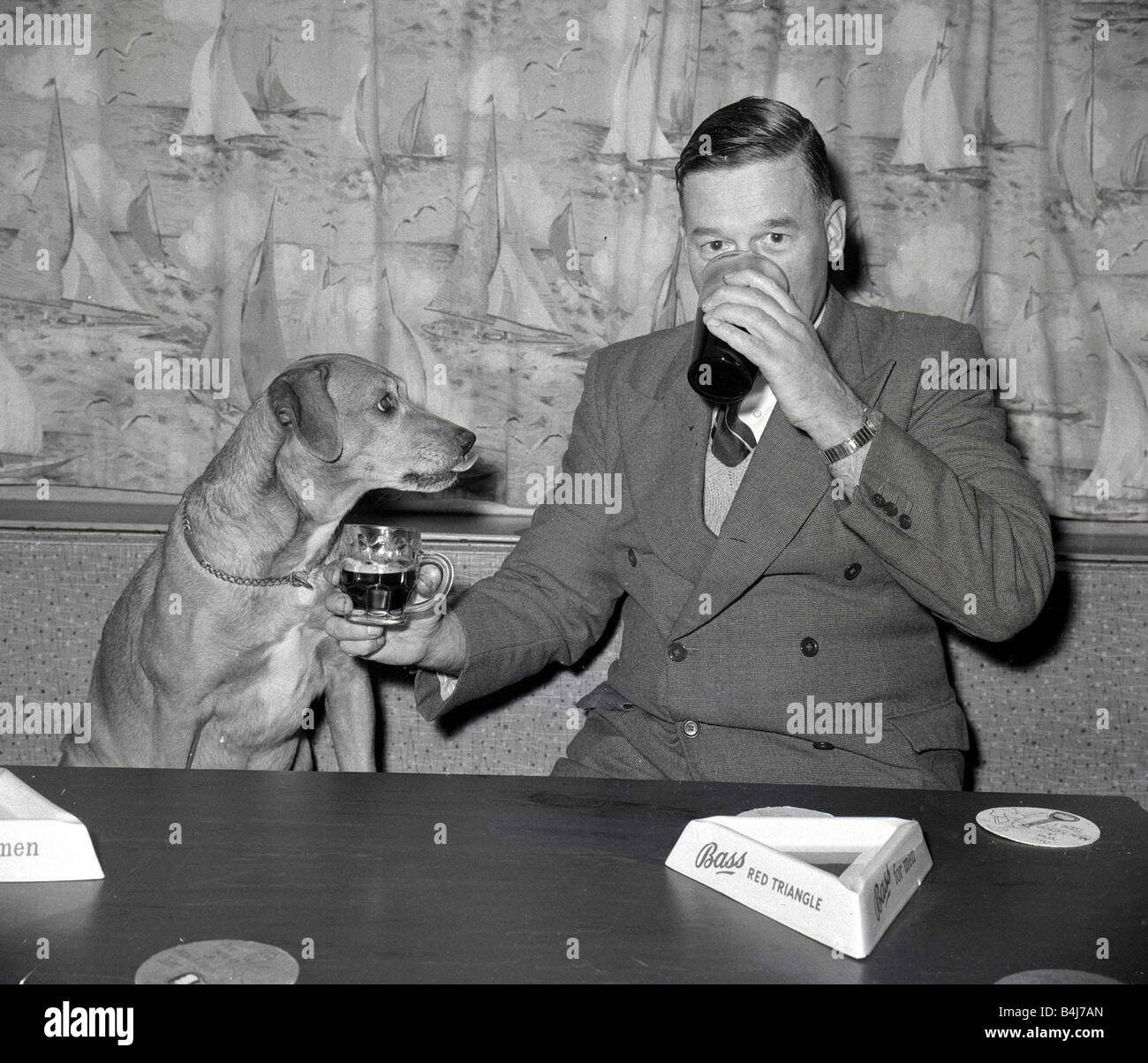1950s man and a dog hi-res stock photography and images - Alamy