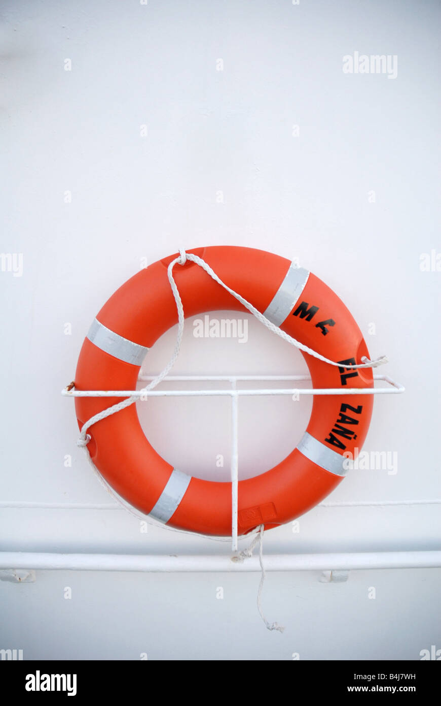 Lifebuoy on the boat Stock Photo - Alamy