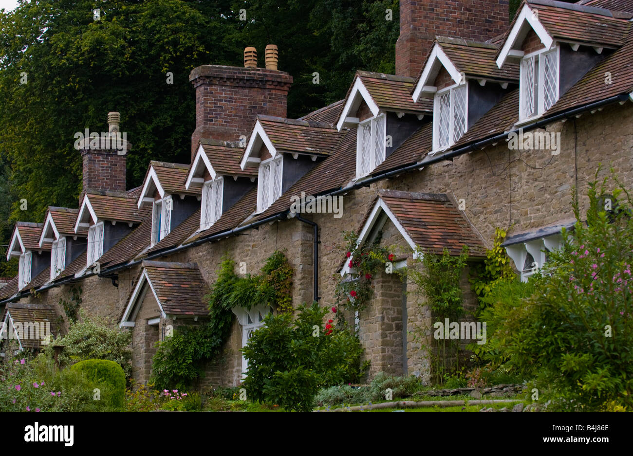 Exterior of Clive Cottages in Ludlow Shropshire England UK Stock Photo ...