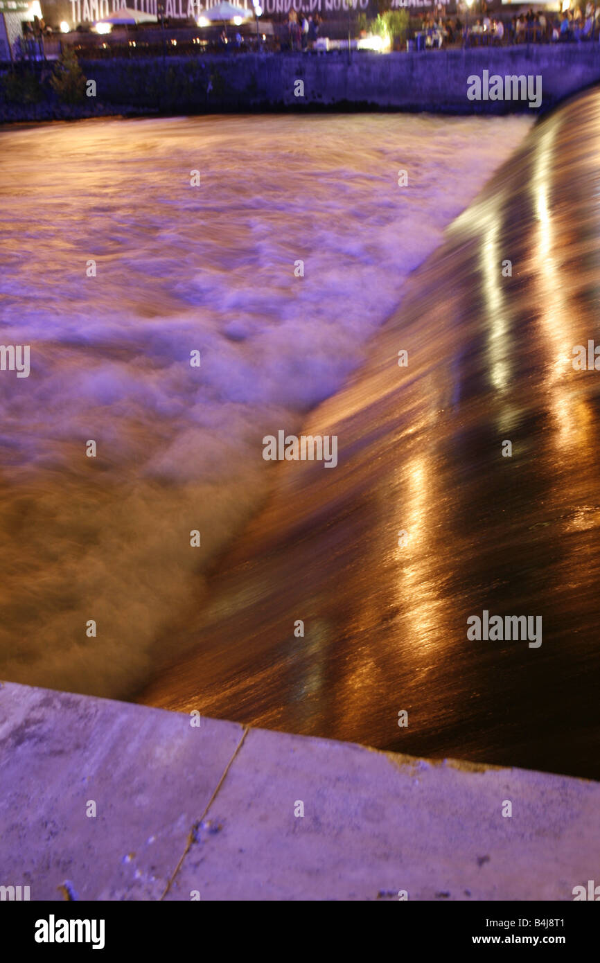 dark colourful fast river waterfall at night Stock Photo - Alamy