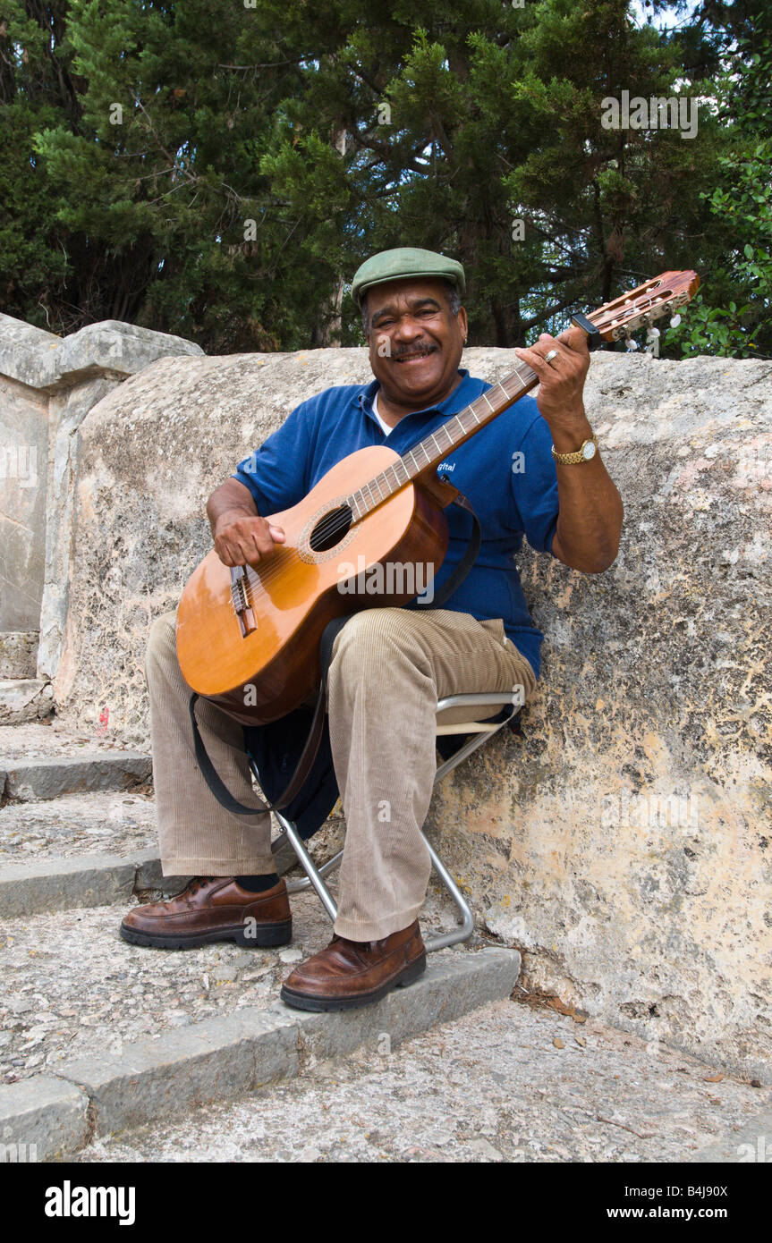 A Busker at Pollenca Pollensa Majorca Mallorca Spain Stock Photo - Alamy