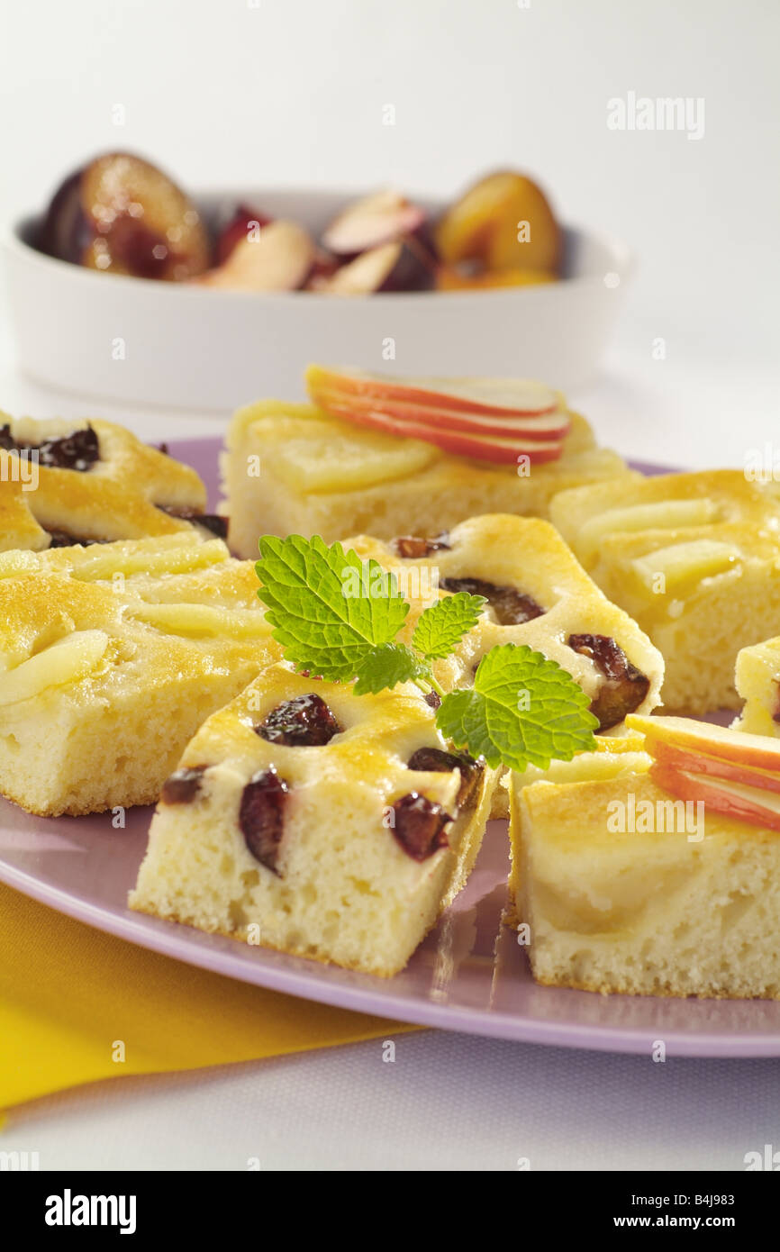 Sponge Cake with Fruit Stock Photo - Alamy