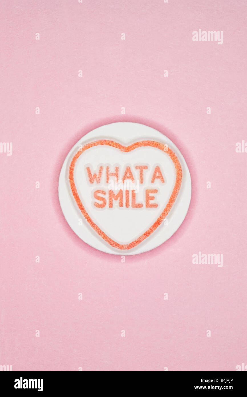 Love Hearts valentines day candy with love messages Stock Photo - Alamy