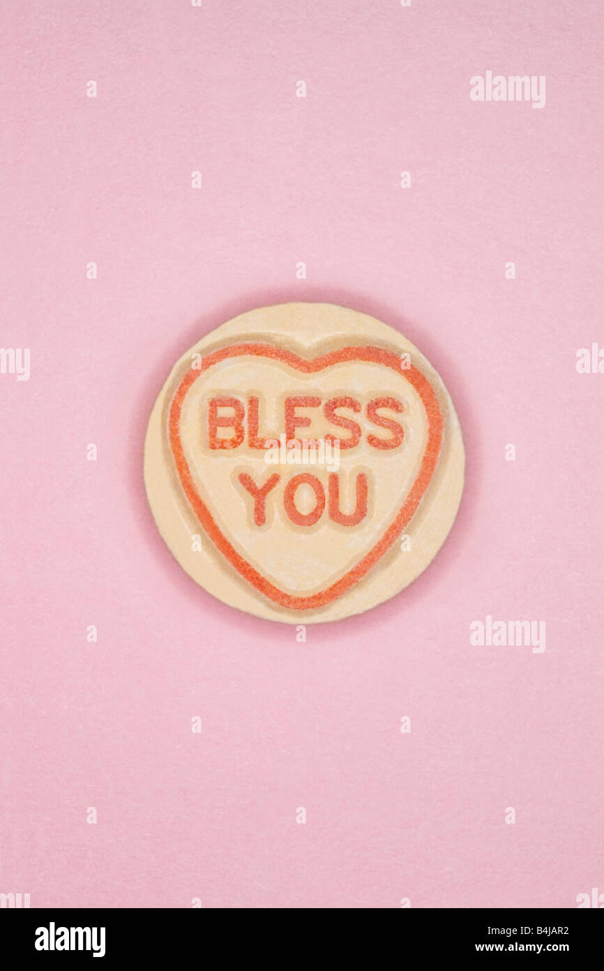 Love Hearts valentines day candy with love messages Stock Photo - Alamy