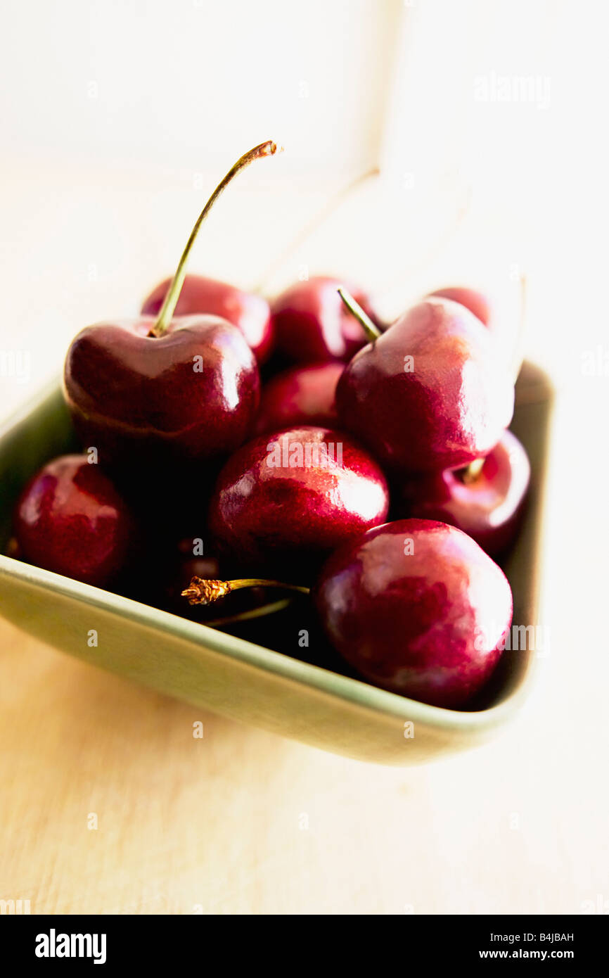 English Red Cherries in a Bowl Stock Photo - Alamy