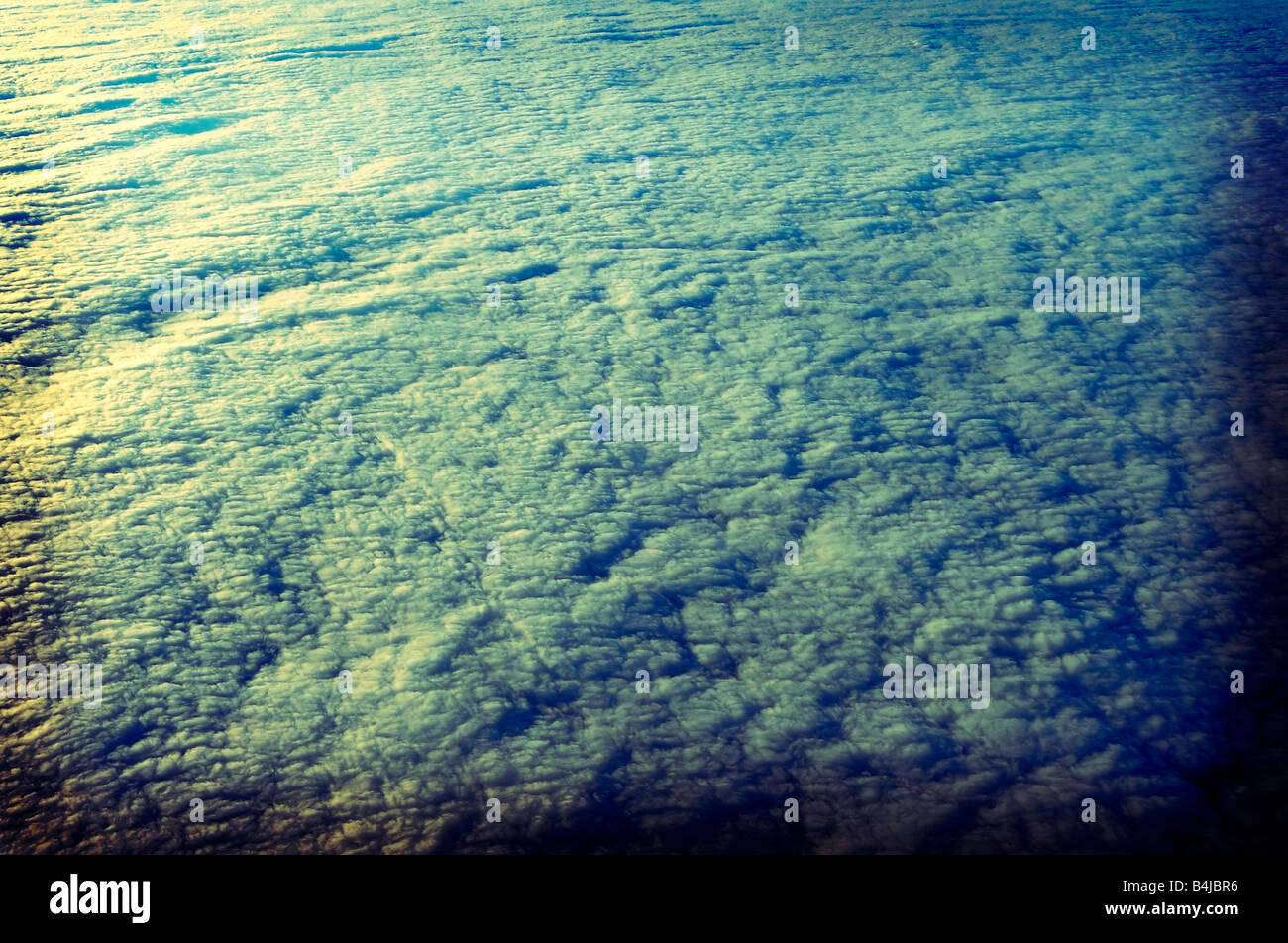 lomo sky fluffly white clouds blue retro style generic aerial Stock ...