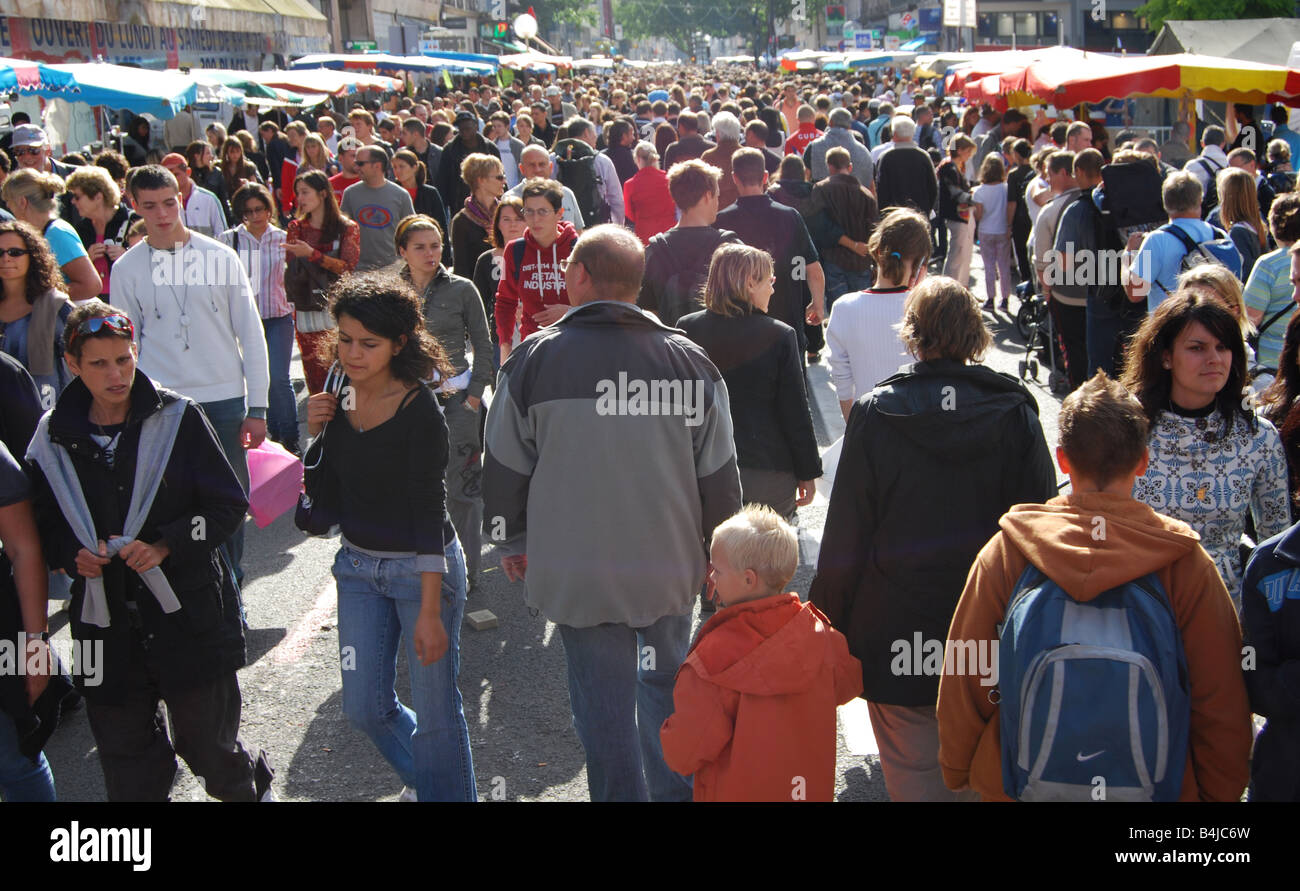 crowd of people at Lille Braderie France Stock Photo - Alamy
