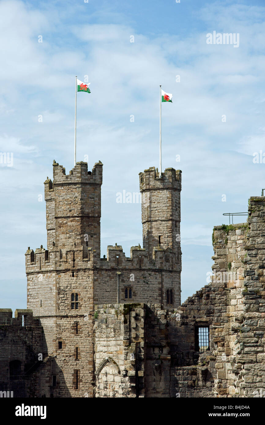Caernarfon Castle in Gwynedd North West Wales Stock Photo - Alamy