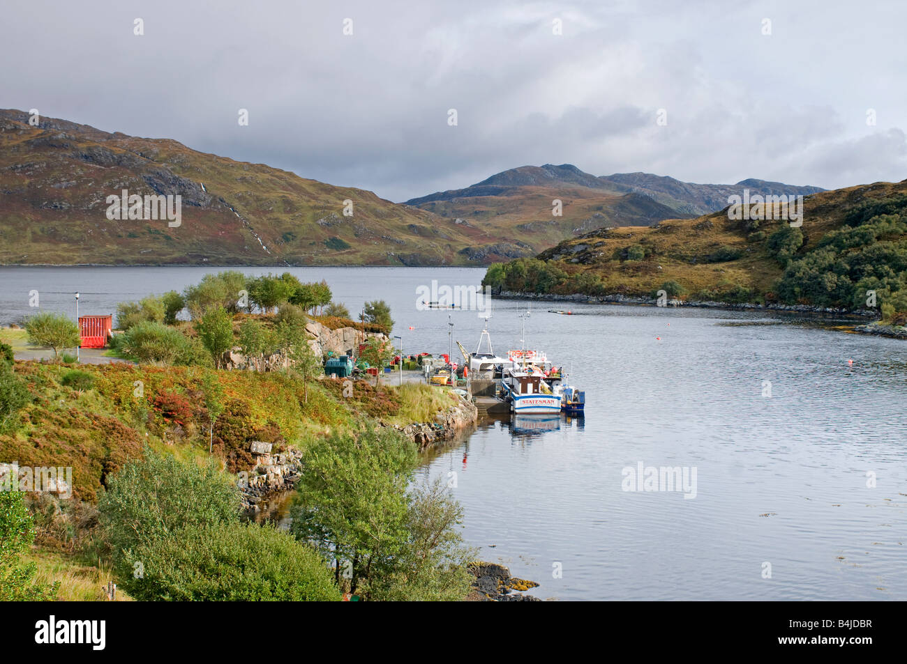 Kylesku Harbour Unapool Sutherland Scottish Highlands UK Stock Photo ...
