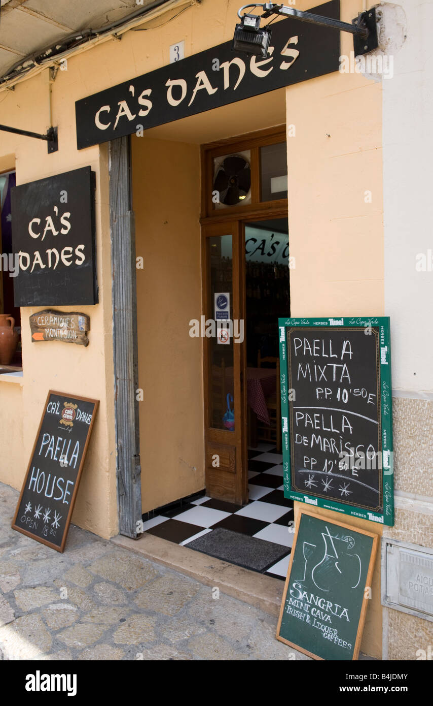 Cafe in Pollensa old town, Majorca Stock Photo - Alamy