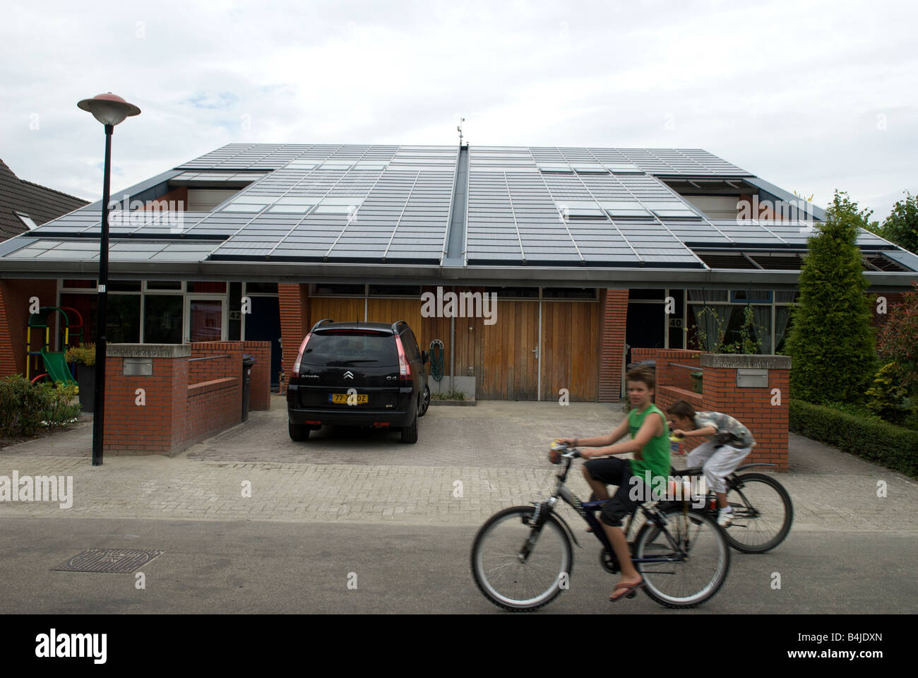 Solar panels fitted to a house on the world's largest solar powered ...