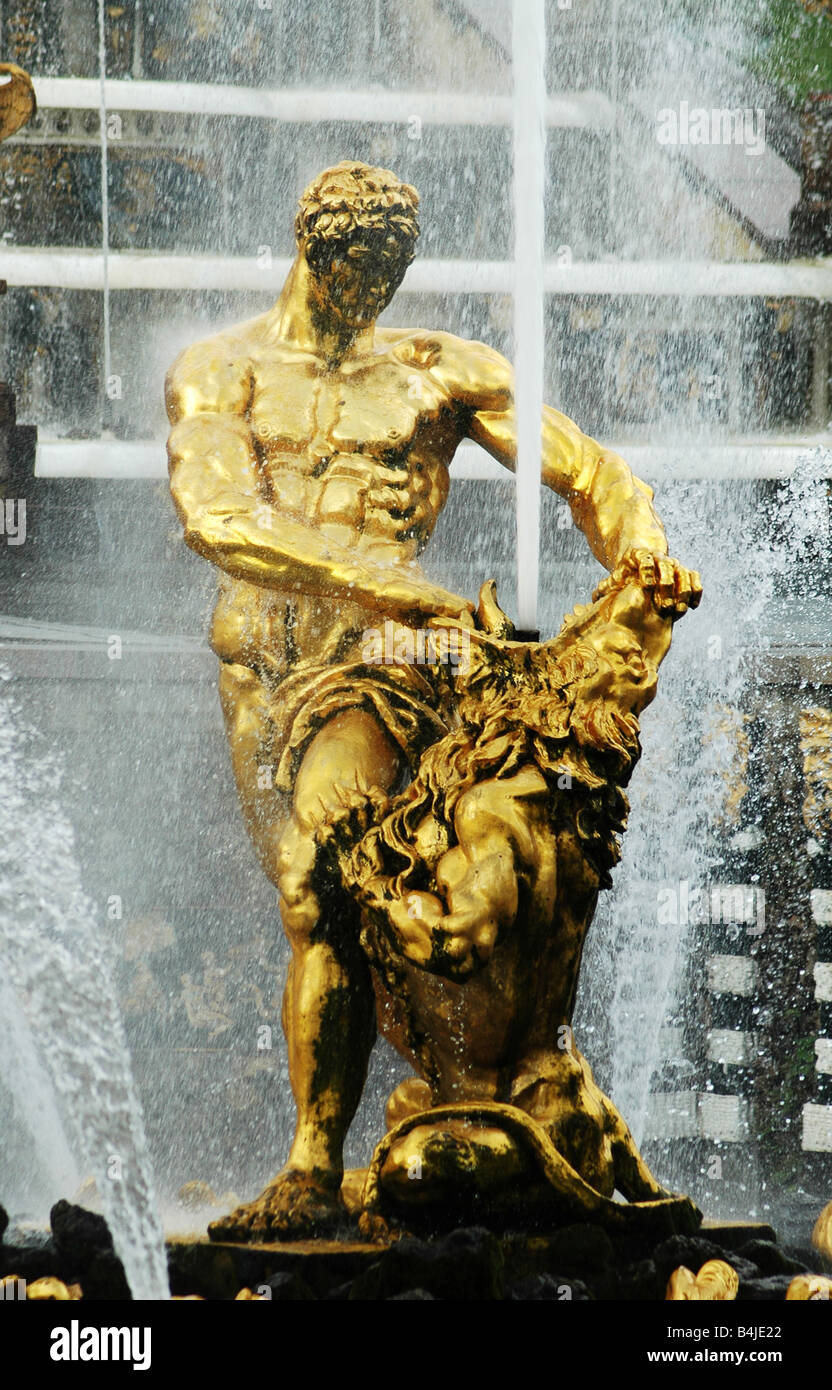 Samson Fountain in Peterhof Stock Photo - Alamy