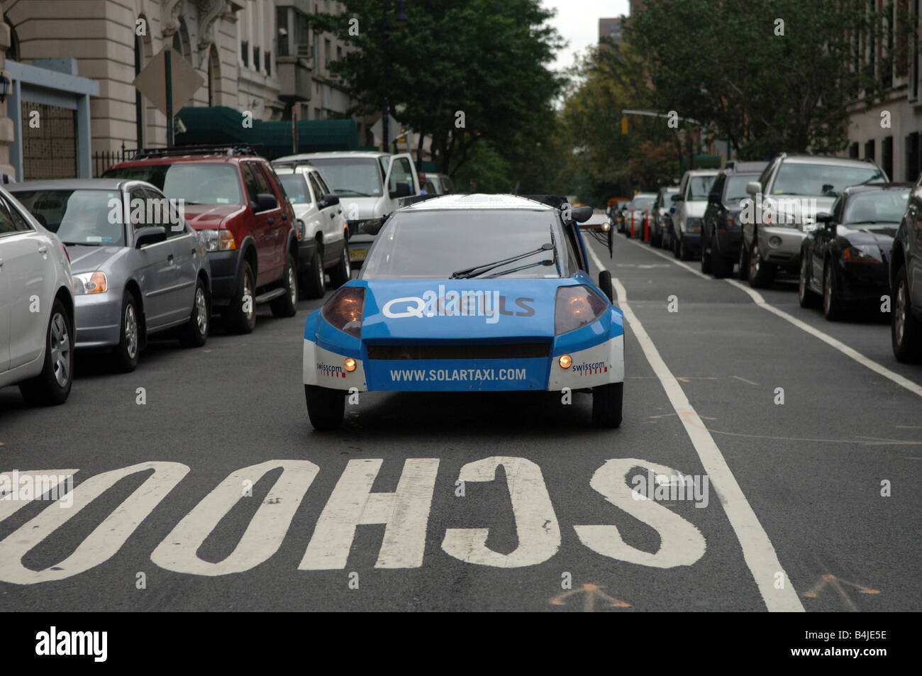 The Swiss Solar Taxi driven by Louis Palmer arrives at The Cooper ...