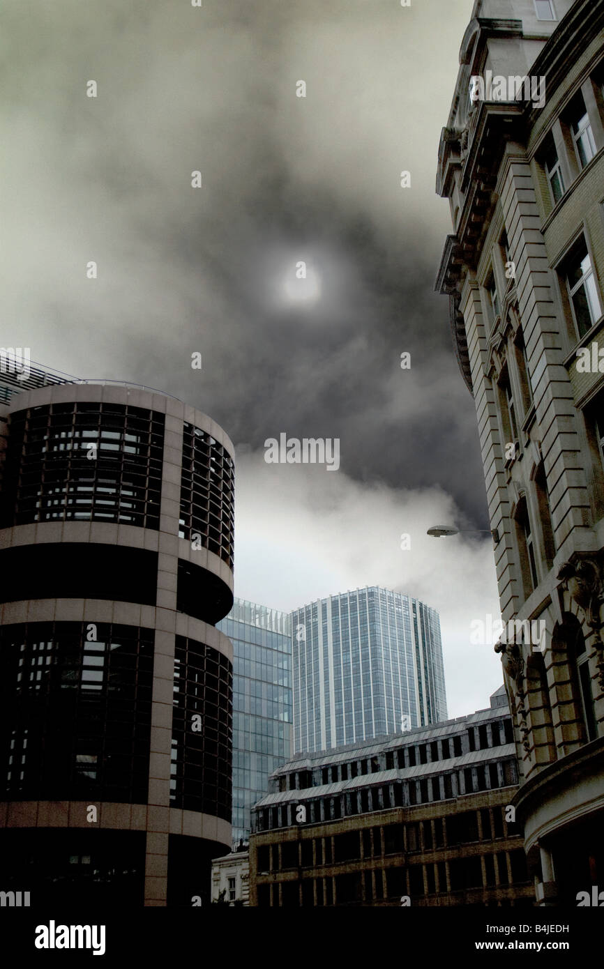 View of City in London with dramatic sky Stock Photo - Alamy
