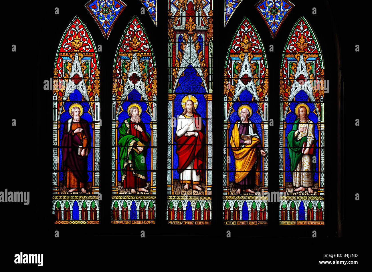 The West Window of St Mary`s Church, Temple Balsall, West Midlands ...