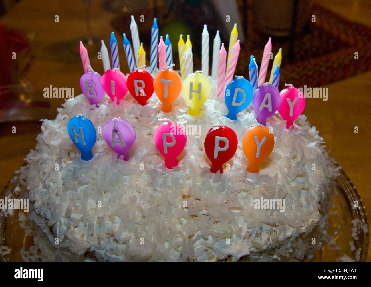 birthday cake coconut dessert eat icing portion treat Stock Photo - Alamy