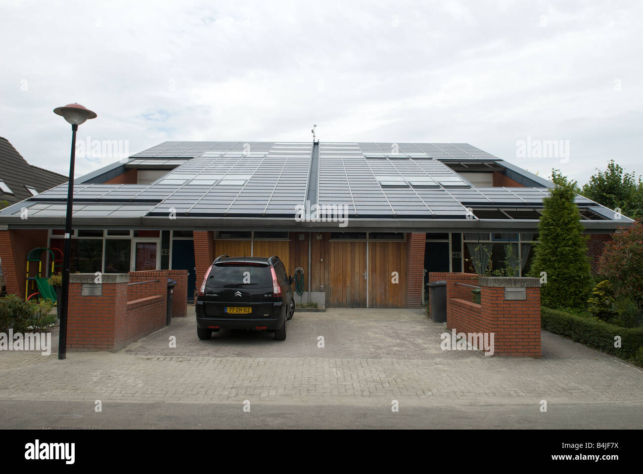 Solar panels fitted to a house on the world's largest solar powered ...