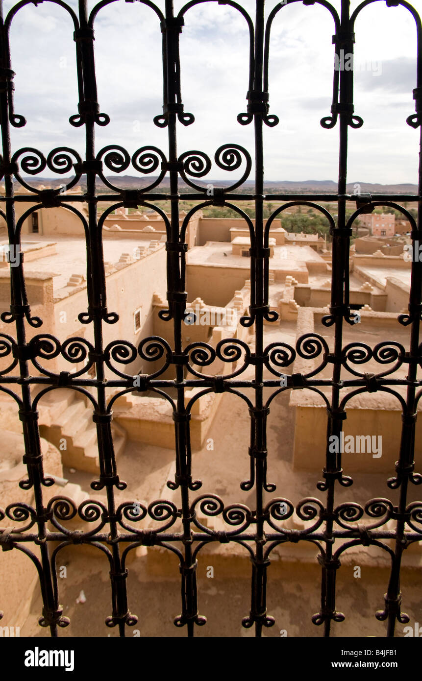 Moucharabia Moroccan window with ornate metalwork grille.Ouzazarte ...