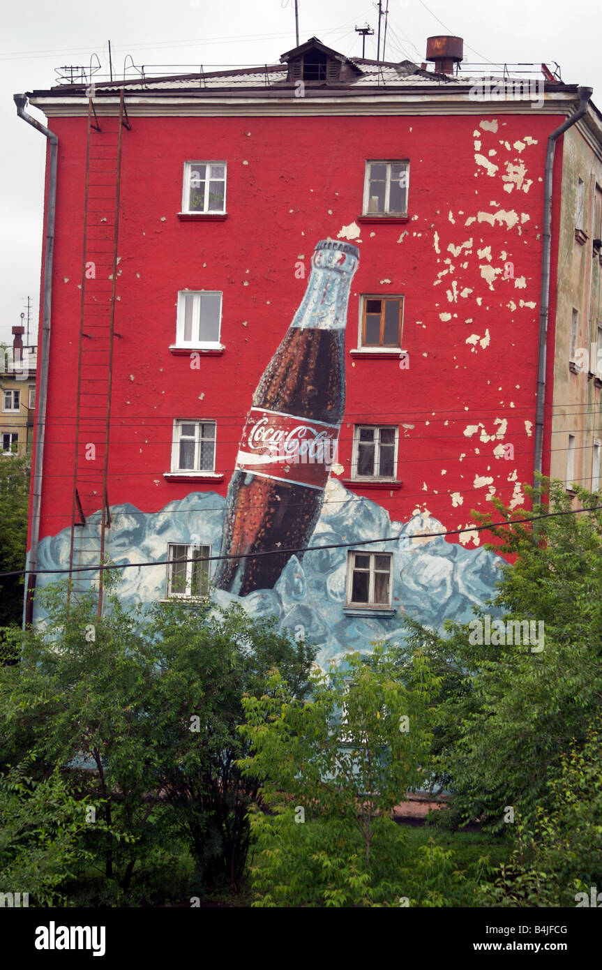 Coca Cola wall poster Irkutsk Russia Stock Photo - Alamy