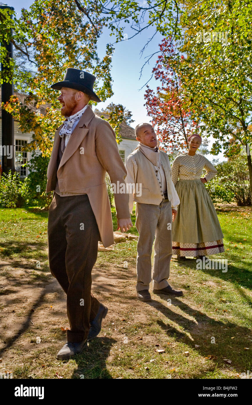 Performers in period costume act out pre Civil War slave tales at a ...
