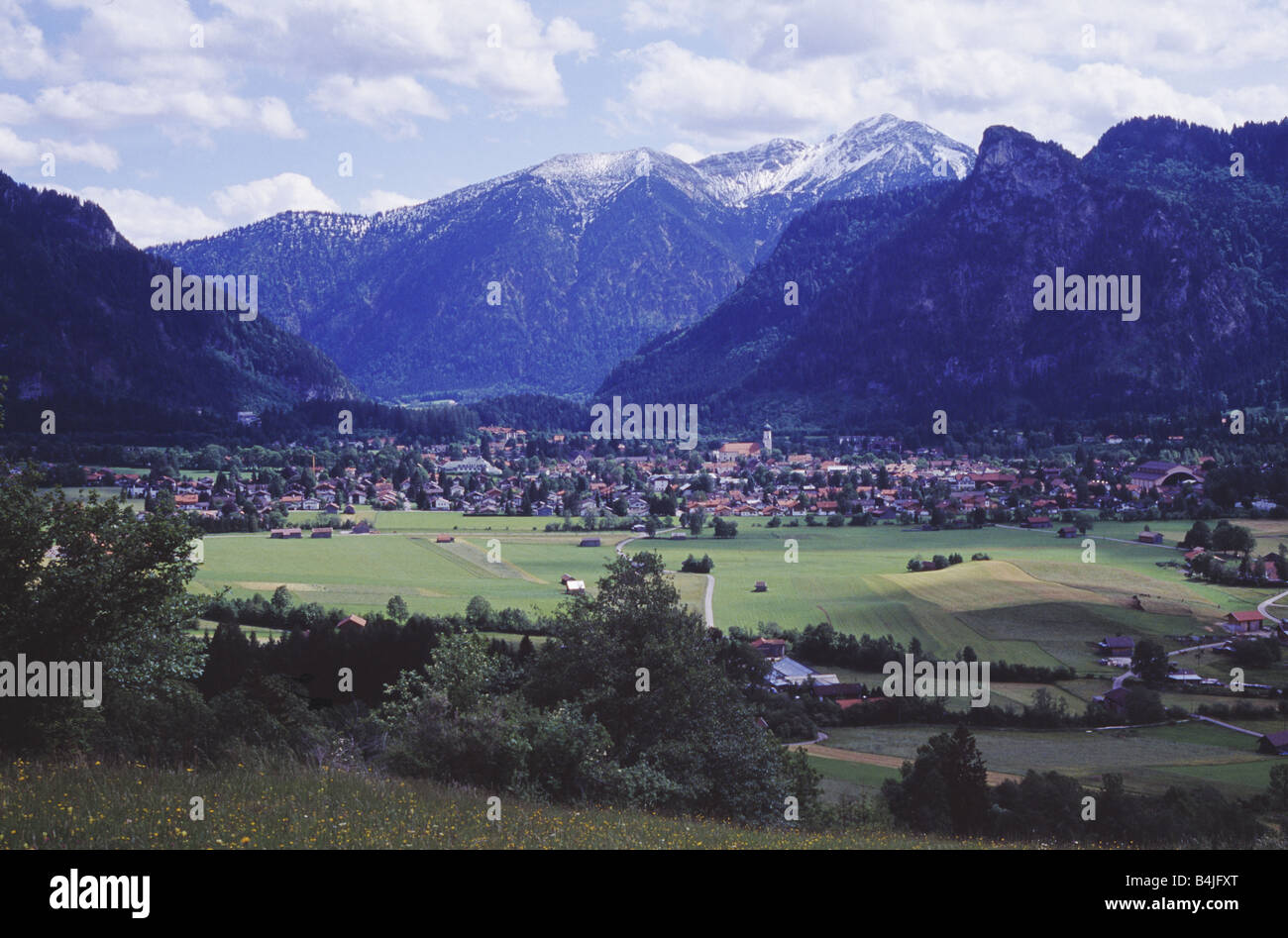 View of village of Oberammergau in Bavaria Stock Photo - Alamy