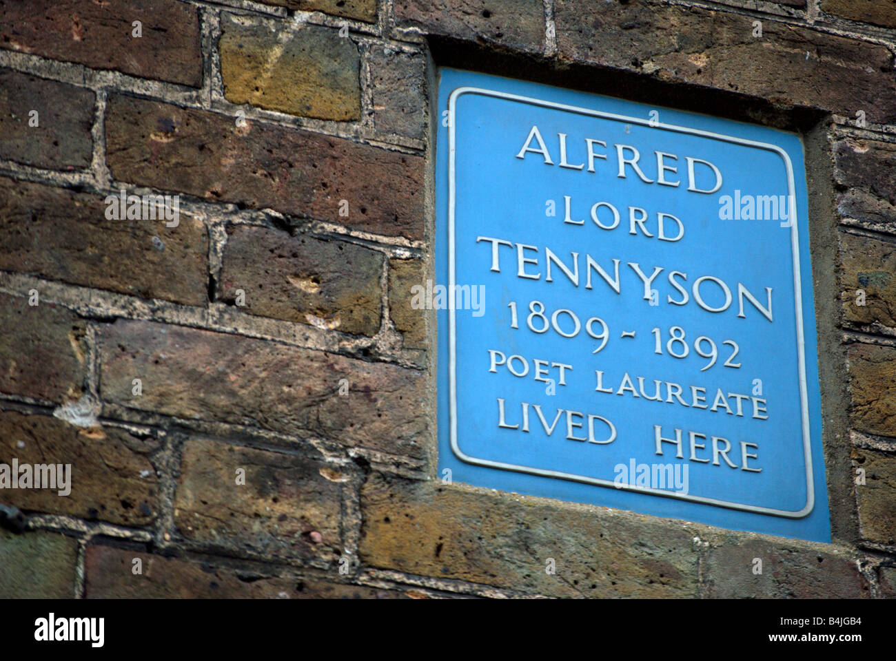 plaque marking a former home of poet alfred lord tennyson, in ...