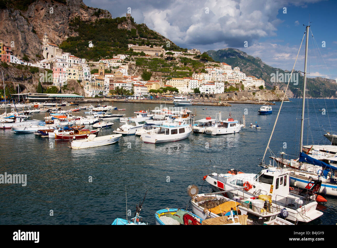 Harbour at Amalfi, Bay of Salerno, Italy Stock Photo - Alamy