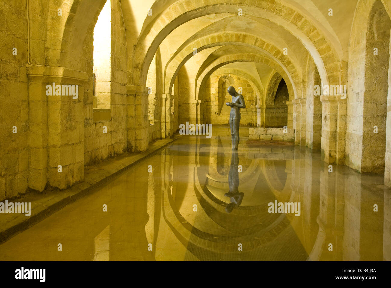 Sound II 2 statue sculpture by Antony Gormley in flooded crypt of ...