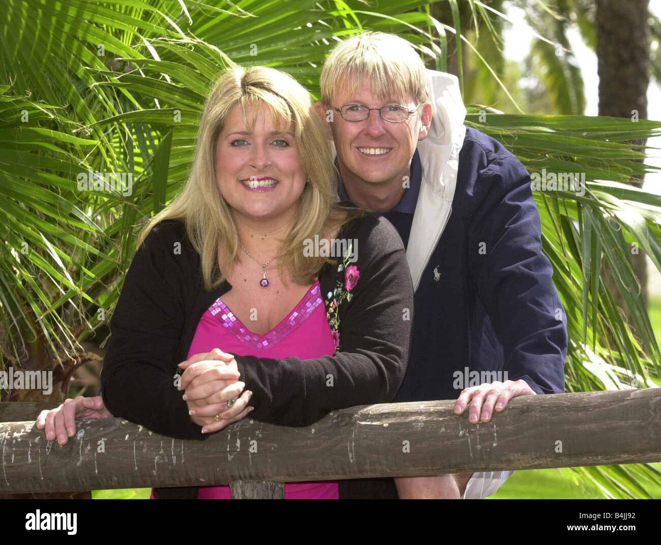 Claire and Kevin Kennedy March 2001 in Marbella Spain cuddling on a ...