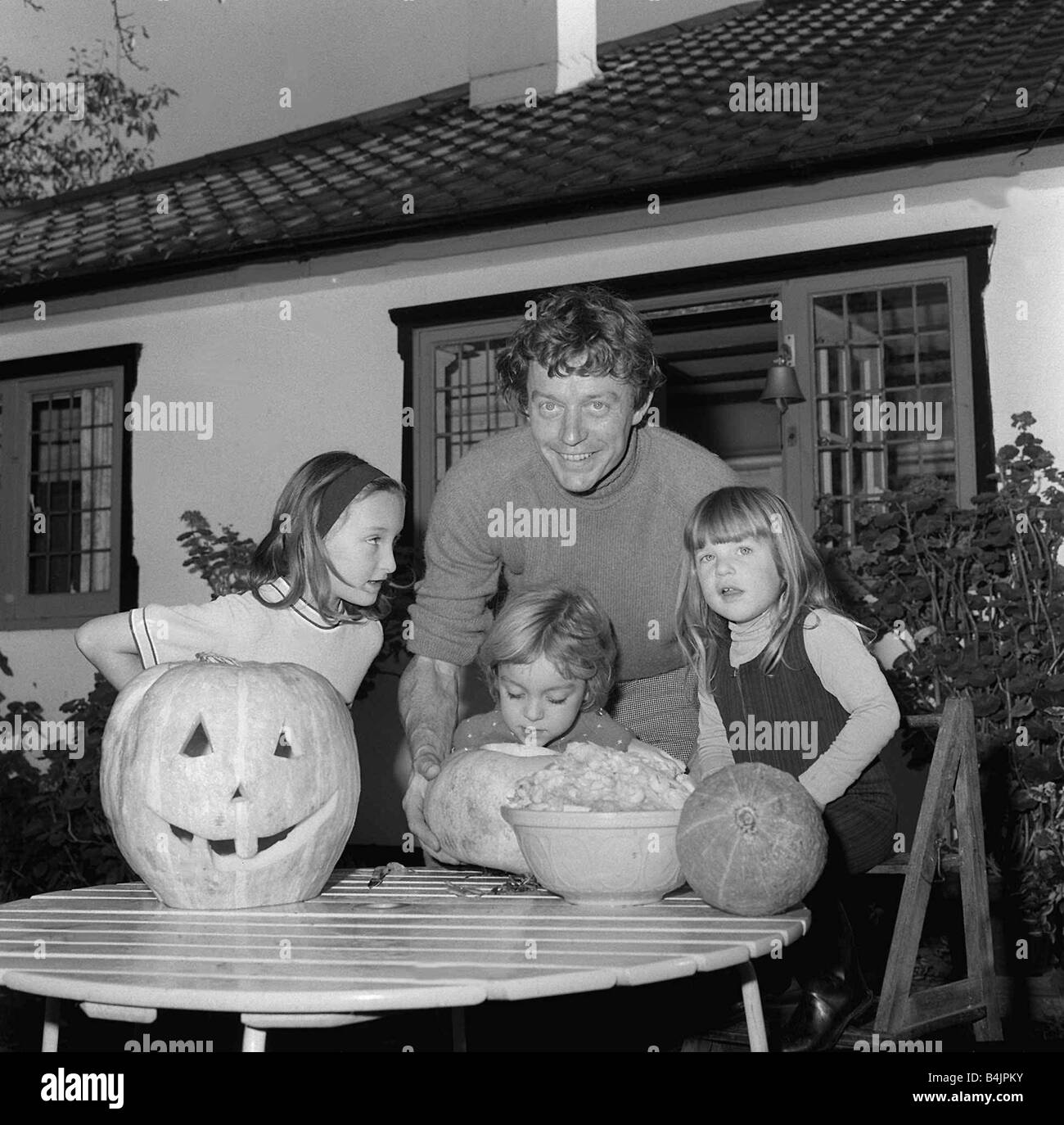Ed Bishop with children and pumpkin October 1971 Ed Bishop Actor from ...