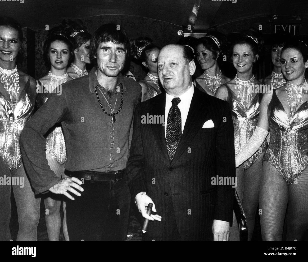 Jim Dale comedian actor with Sir Lew Grade and the Tiller girls August ...