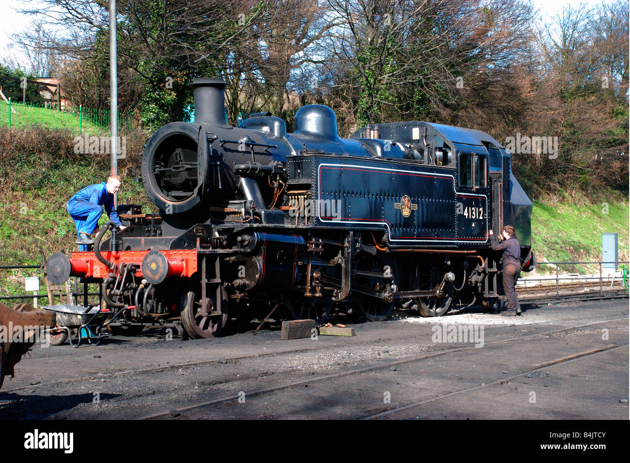 Ivatt 2-6-2 Tank Engine 41312 on the mid Hants Watercress Line Railway ...