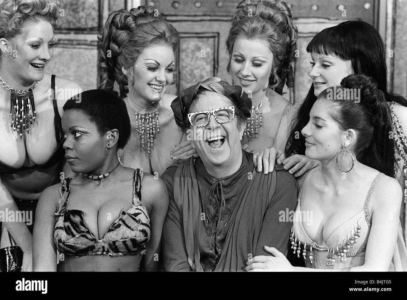 Phil Silvers Jan 1974 the celebrated American actor and comedian seen with the sexy girls cast ...