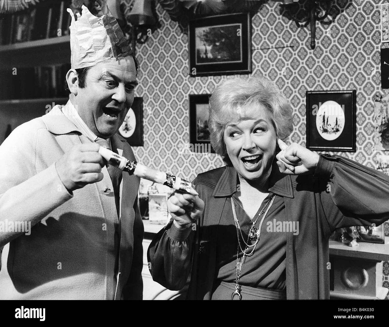 Terry June Actor Actress in their Christmas show pulling a cracker ...