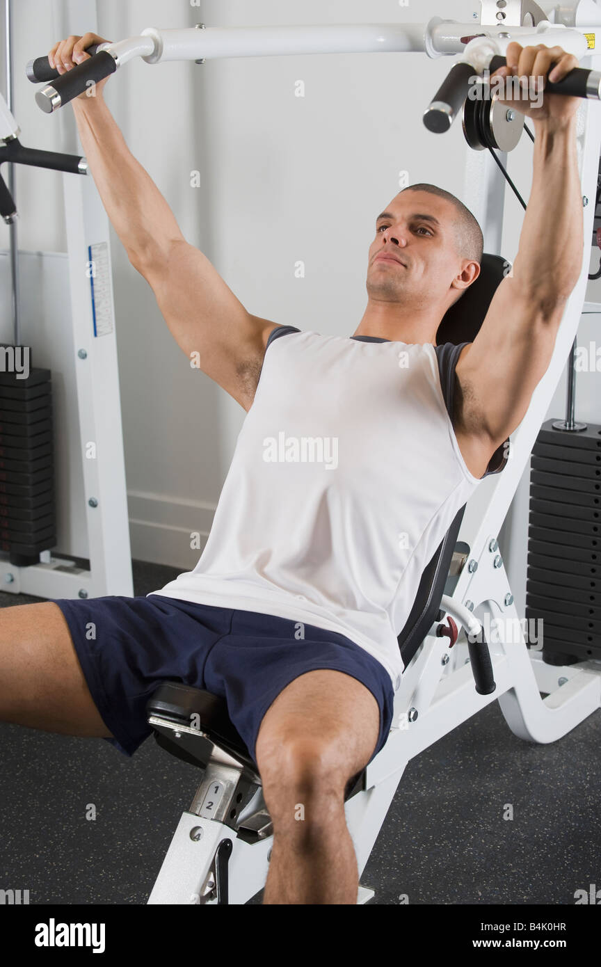 Sitting Man Gym Bench High Resolution Stock Photography and Images - Alamy