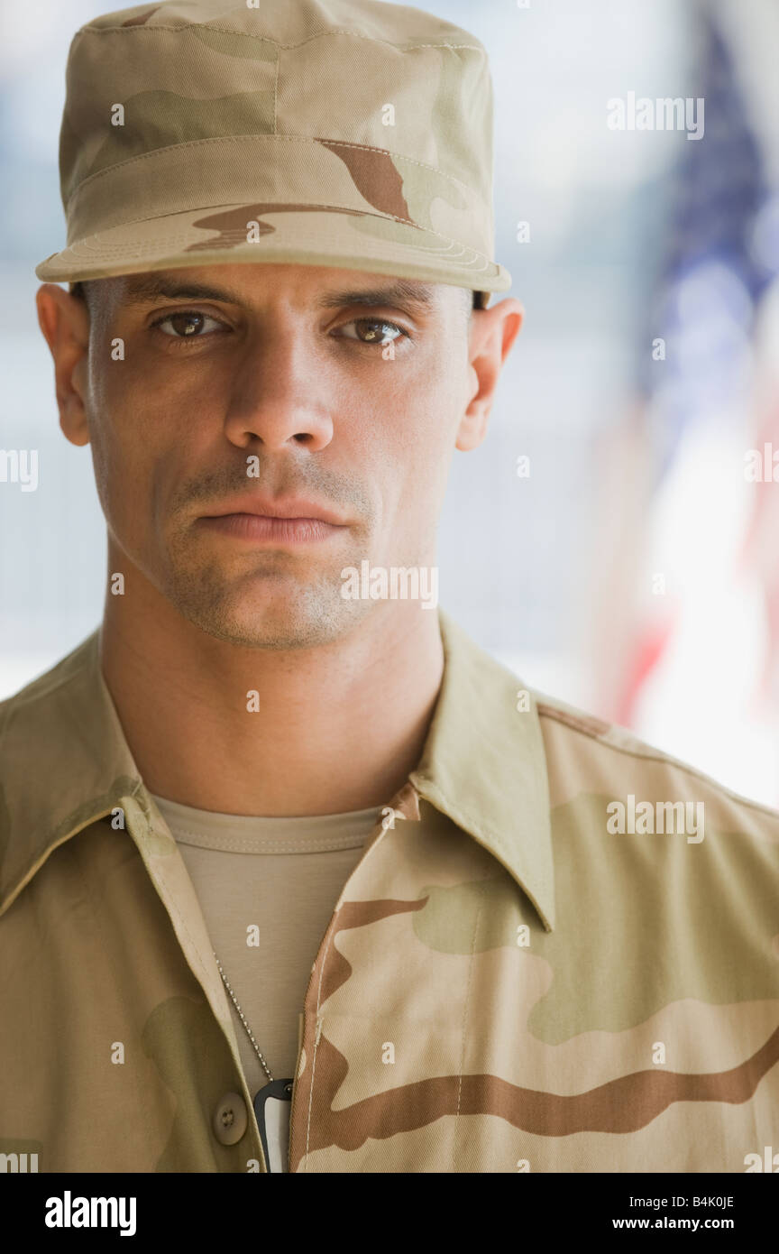 Portrait of Hispanic male soldier Stock Photo - Alamy