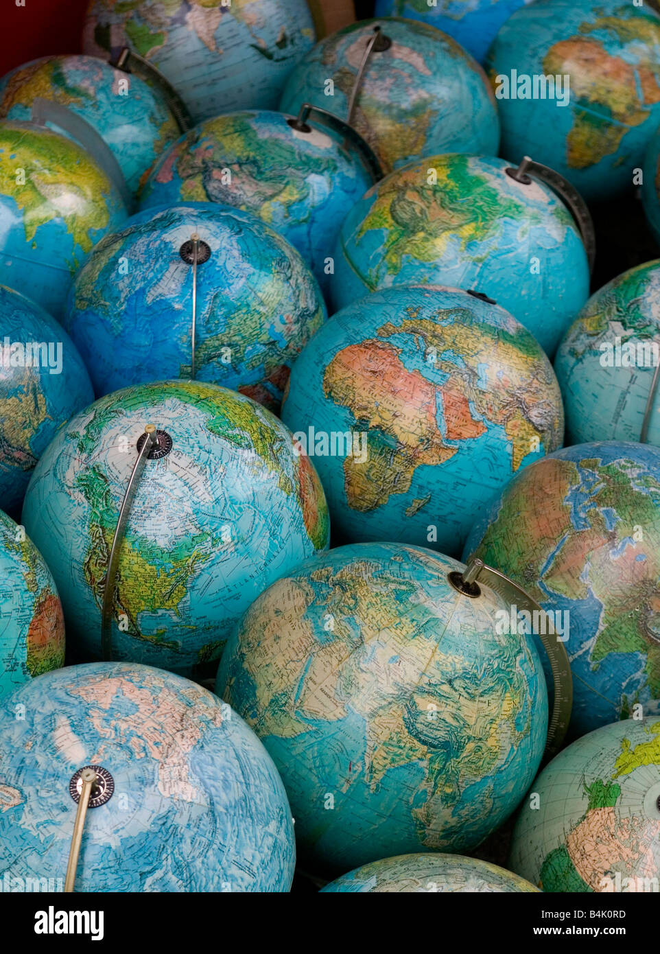 Many World globes Stock Photo - Alamy