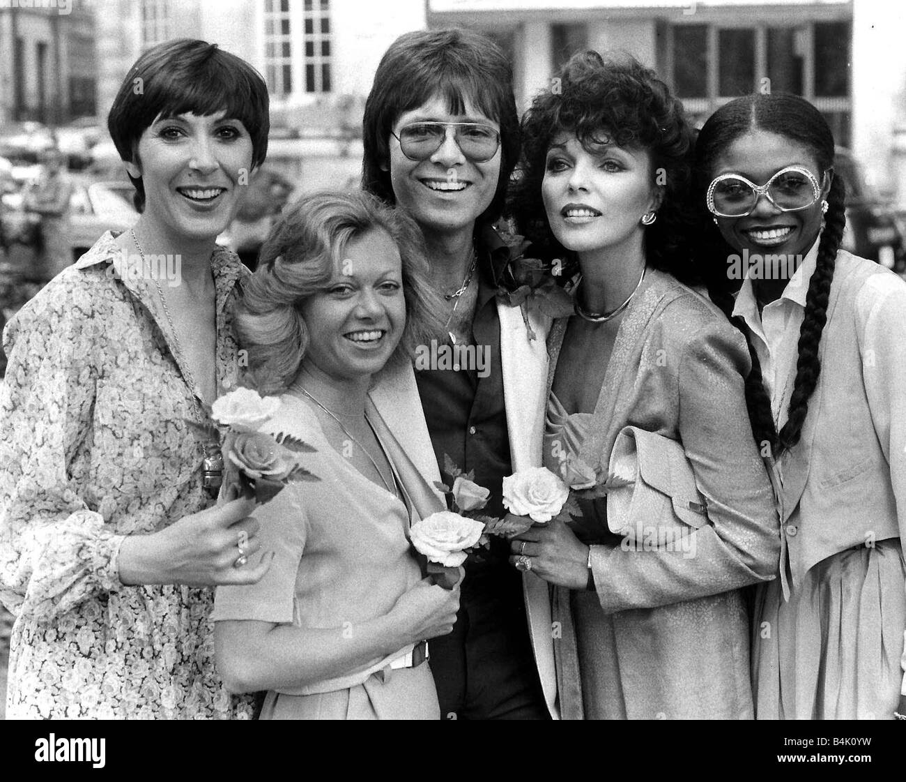 Cliff Richard Pop Singer Actor with some friends Stock Photo - Alamy